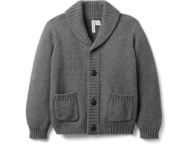 (取寄) ジャニー アンド ジャック ボーイズ チャコール ショール カラー カーディガン (トドラー/リトル キッド/ビッグ キッド) Janie and Jack boys Charcoal Shawl Collar Cardigan (Toddler/Little Kid/Big Kid) Heather Grey