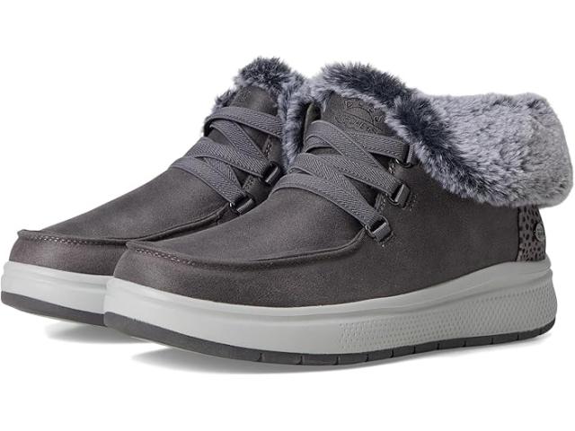 (取寄) ボブス スケッチャーズ レディース ハンズ フリー スリップインズ スキップ キュート ウェーブ - ファー BOBS from SKECHERS women Hands Free Slip-ins Skip Cute Wave - Fur Fancies Charcoal