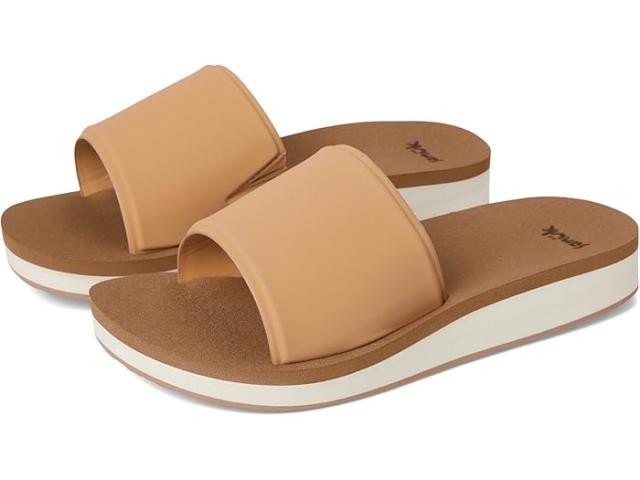 (取寄) サヌーク レディース ハイランド スライド Sanuk women Highland Slide Tan