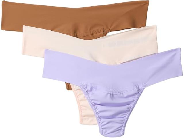 (取寄) ハンキー パンキー レディース ブレスソフト ナチュラル ライズ トング 3-パック Hanky Panky women Breathesoft Natural Rise Thong 3-Pack Wisteria/Toffee/Vanilla