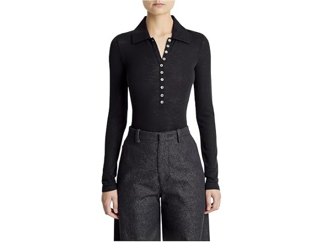 (取寄) ヴィンス レディース ロング スリーブ マルチ ボタン ポロ Vince women Long Sleeve Multi Button Polo Coastal Blue