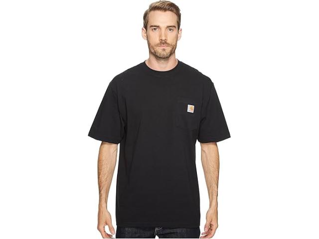 (取寄) カーハート メンズ ルーズ フィット ヘビーウェイト ショート スリーブ ポケット T-シャツ Carhartt men Loose Fit Heavyweight Short Sleeve Pocket T-Shirt Black