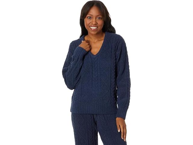(取寄) ピー ジェイ サルベージ レディース ケーブル クルー ラウンジ ロング スリーブ トップ P.J. Salvage women P.J. Salvage Cable Crew Lounge Long Sleeve Top Midnight