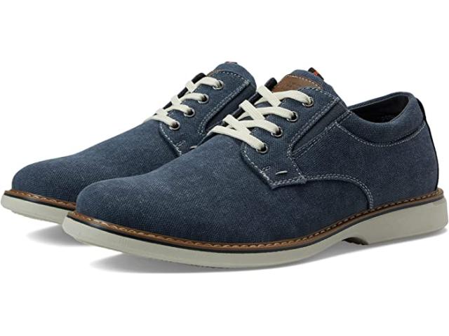(取寄) ナン ブッシュ メンズ オットー キャンバス プレーン トゥ オックスフォード Nunn Bush men Nunn Bush Otto Canvas Plain Toe Oxford Blue
