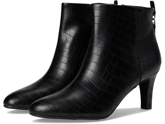 (取寄) ライフストライド レディース グロウ ジップ ショート ブーツ LifeStride women Glow Zip Short Boots Black Croco