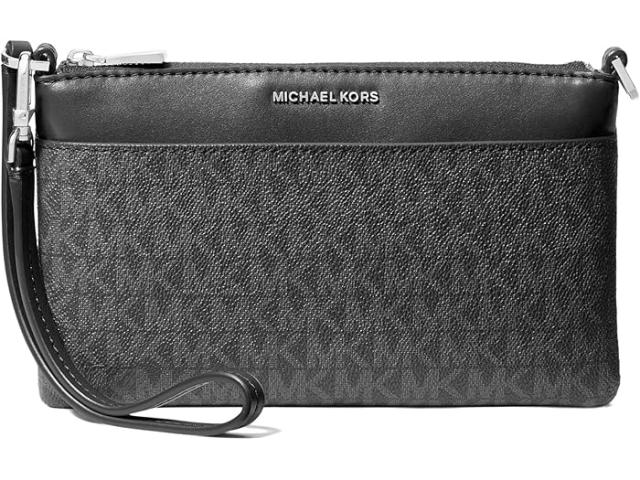 (取寄) マイケルコース レディース ジェット セット ミディアム トップ ジップ コンバーチブル リスレット MICHAEL Michael Kors women Jet Set Medium Top Zip Convertible Wristlet Black