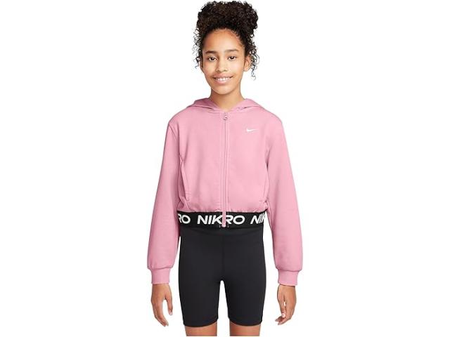 (取寄) ナイキ キッズ レディース プロ フリース ドライ-フィット フル-ジップ ブーディ (ビッグ キッド) Nike Kids women Pro Fleece Dri-fit Full-zip Hoodie (Big Kid) Medium Soft Pink/Medium Soft Pink/Black