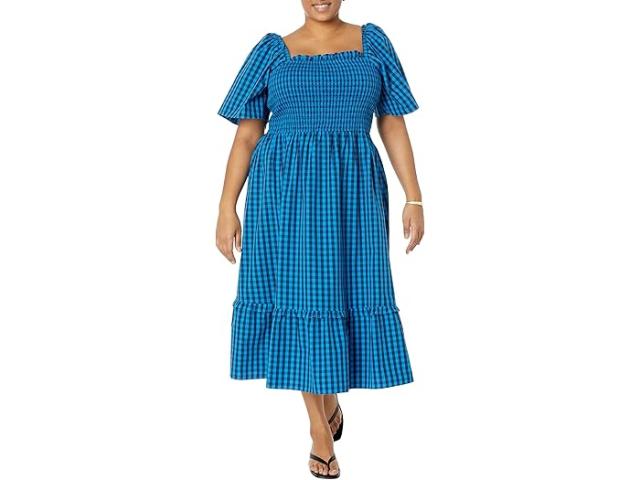 (取寄) ドレイパー ジェームス レディース プラス サイズ ディアナ スモック ドレス Draper James women Plus Size Deana Smocked Dress Nassau Navy Multi