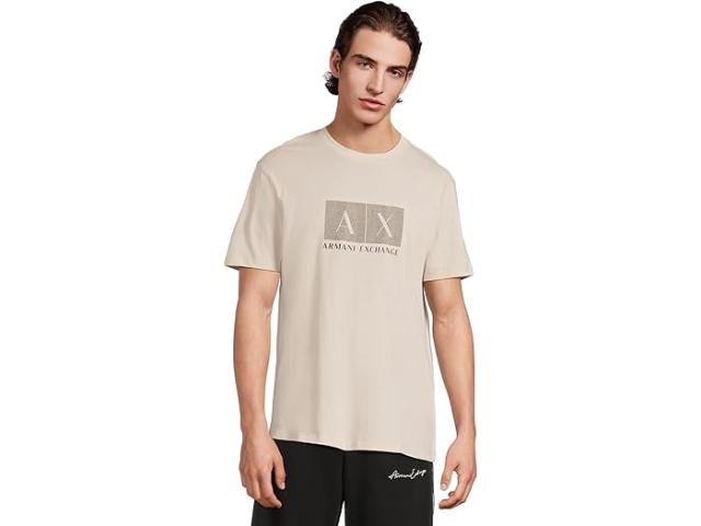 (取寄) アルマーニエクスチェンジ メンズ トーナル ボックス ロゴ T-シャツ Armani Exchange men Tonal Box Logo T-shirt Wind Chime