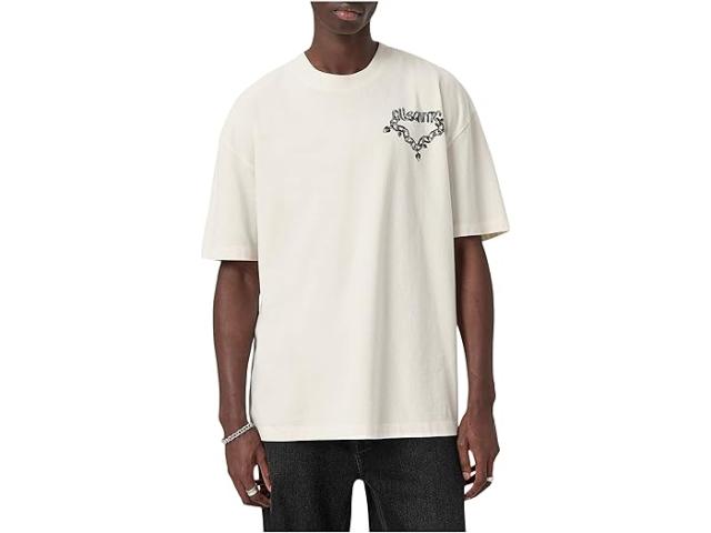 (取寄) オールセインツ メンズ ドリップ ショート スリーブ クルー AllSaints men Drip Short Sleeve Crew Chalk White