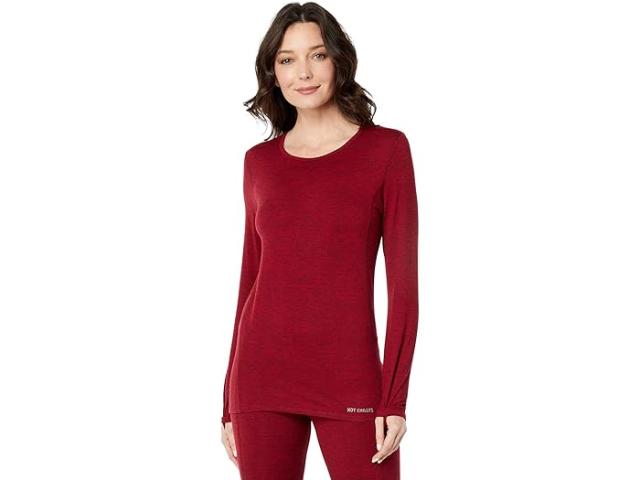 (取寄) ホットチリ レディース クリマ-トレック クルー ネック Hot Chillys women Hot Chillys Clima-Trek Crew Neck Burgundy Heather