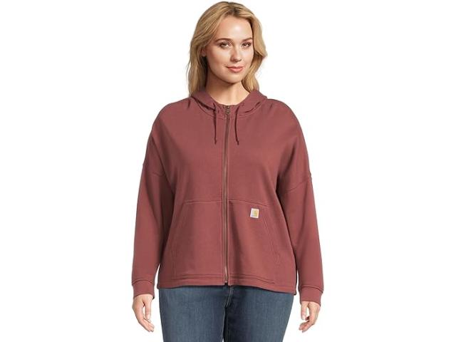 (取寄) カーハート レディース プラス サイズ テンセル ファイバー シリーズ ルーズ フィット フル-ジップ スウェットシャツ Carhartt women Plus Size TENCEL Fiber Series Loose Fit Full-Zip Sweatshirt Barnwood