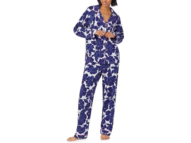 (取寄) ベッドヘッドパジャマズ レディース コットン ニット ロング スリーブ ノッチ カラー Pj セット Bedhead PJs women Cotton Knit Long Sleeve Notch Collar Pj Set Isabella Flora