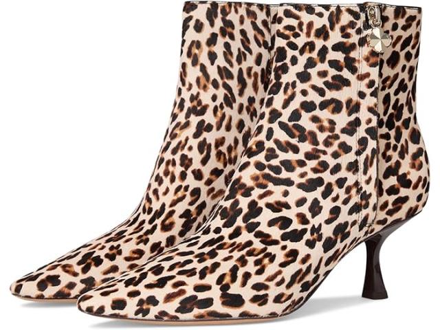 (取寄) ケイトスペード レディース アデル ダウンタウン レオパード ヘアカーフ ブーティ Kate Spade New York women Adele Downtown Leopard Haircalf Bootie Cashew Milk Multi