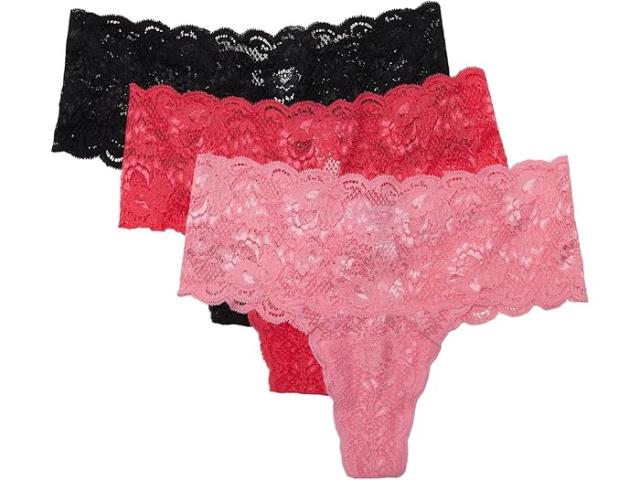 (取寄) コサベラ レディース ネバー セイ ネバー コンフィー キューティー トング 3-パック Cosabella women Never Say Never Comfie Cutie Thong 3-Pack Passi Ibisco Black