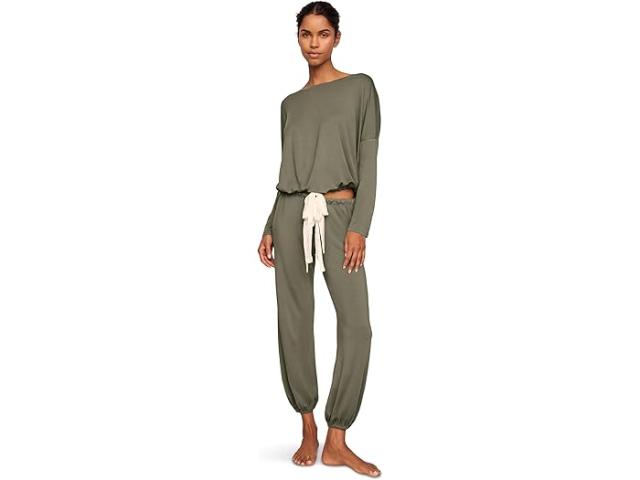(取寄) エバージェイ レディース ジゼル スロウチ パジャマ セット Eberjey women Gisele Slouchy Pajama Set Smokey Olive/Ivory