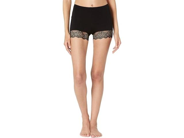 (取寄) オンリーハート レディース ソー ファイン ジャージ ウィズ レース ボーイショーツ Only Hearts women So Fine Jersey with Lace Boyshorts Black