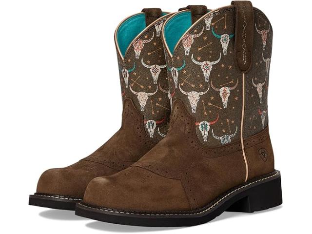 (取寄) アリアット レディース ファットベビー ヘリテージ ファラー ウェスタン ブーツ Ariat women Fatbaby Heritage Farrah Western Boots Barley/Boho Skull Print