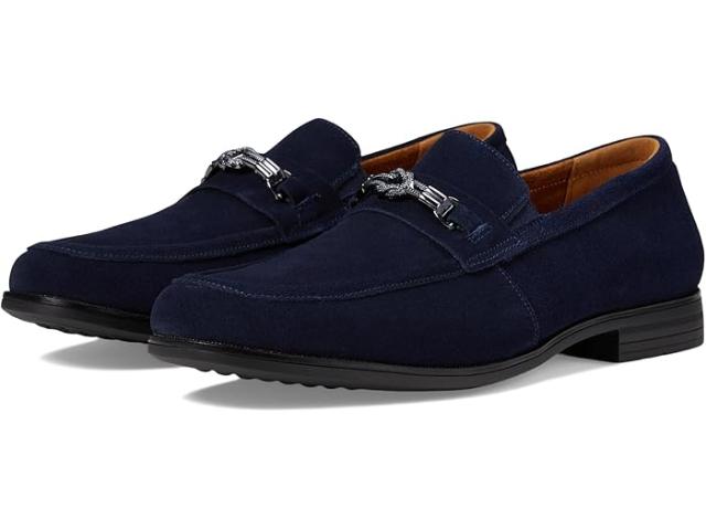 (取寄) ステイシー アダムス メンズ モック トゥ ビット スリッポン Stacy Adams men Ravelle Moc Toe Bit Slip-On Navy Suede