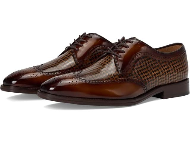 (取寄) ジョンストン&マーフィー メンズ サリバン ウィングチップ Johnston & Murphy men Sullivan Wingtip Mahogany Brush-off Houndstooth Calfskin