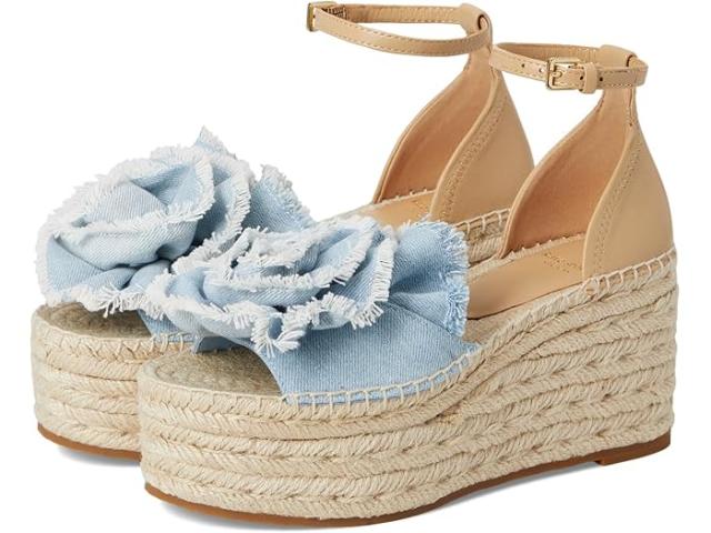 (取寄) ケイトスペード レディース フローリッシュ デニム エスパドリーユ ウェッジ サンダル Kate Spade New York women Flourish Denim Espadrille Wedge Sandal Denim/Walnut Shell