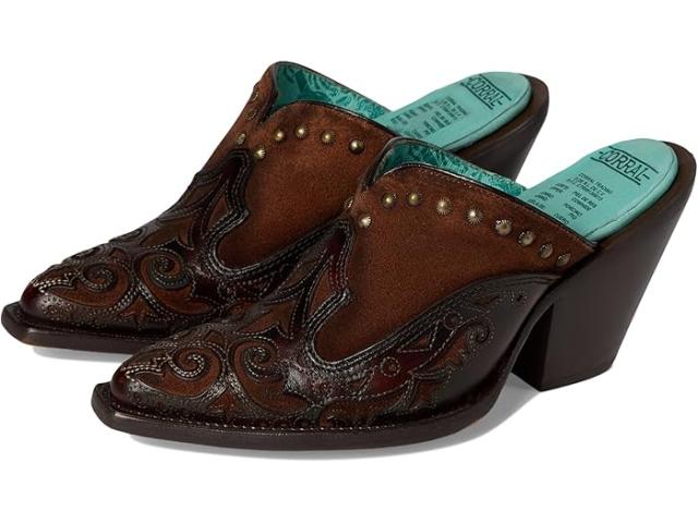 (取寄) コーラル ブーツ レディース レディ インレイ アンド エンブロイダリー アンド スタッズ ミュール Corral Boots women Lady Inlay & Embroidery & Studs Mule Brown/Chocolate