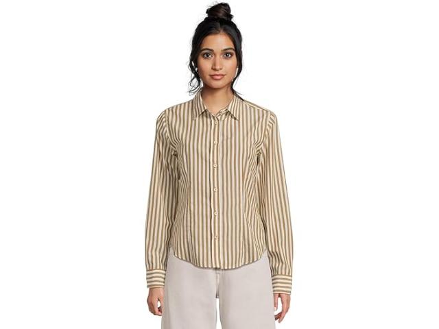 (取寄) リラ P レディース スリム フィット ボタンダウン Lilla P women Slim Fit Button-Down Dijon/Talc Stripe