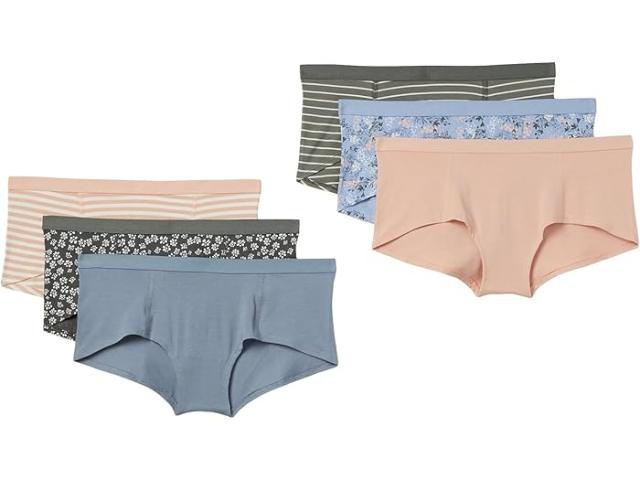 (取寄) パクト レディース エブリデイ ボーイショーツ 6-パック PACT women Everyday Boyshorts 6-Pack Dotted Daisies