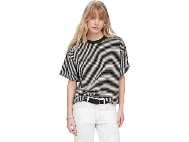 (取寄) メイドウェル レディース ショート スリーブ スウェットシャツ スタイル ストライプ Madewell women Short Sleeve Sweatshirt Style Stripe Dark Surplus