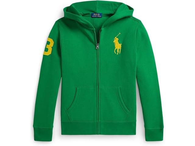 (取寄) ラルフローレン キッズ メンズ ビッグ ポニー フリース フルジップ ブーディ (ビッグ キッド) Polo Ralph Lauren Kids men Big Pony Fleece Full-zip Hoodie (big Kid) Cruise Green