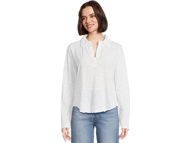 (取寄) モッドオードック レディース ロング スリーブ イージー ポロ ティー Mod-o-doc women Long Sleeve Easy Polo Tee White 1