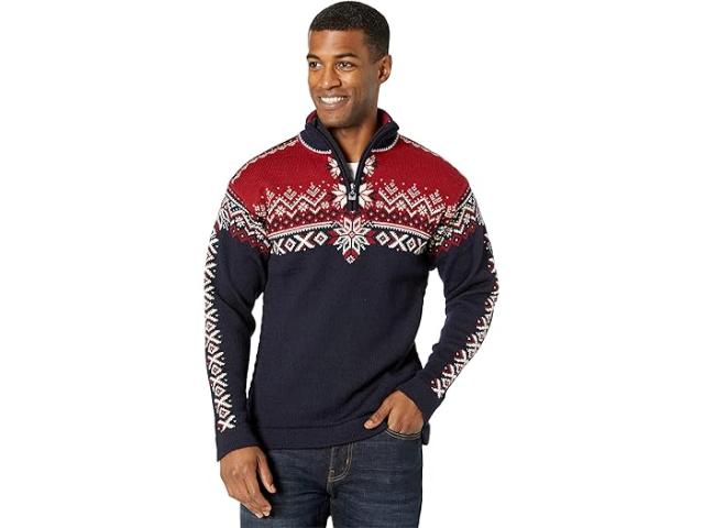(取寄) ダーレオブノルウェー メンズ 140th アニバーサリー マスキュリン セーター Dale of Norway men 140th Anniversary Masculine Sweater Navy/Red Rose/Off-White