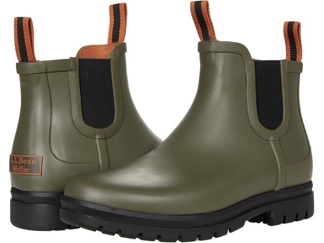 (取寄) エルエルビーン レディース ラギッド ウェリー チェルシー ブーツ L.L.Bean women Rugged Wellie Chelsea Boot Kelp Green/Black