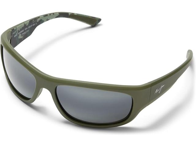 (取寄) マウイ ジム メンズ ラージ Maui Jim men Mauklele Large Matte Military Green W/Camo/Neutral Grey Polarized