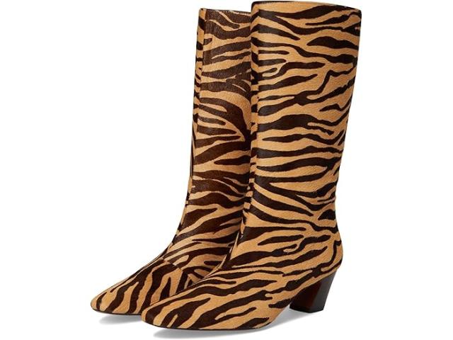 (取寄) ロフラー ランドール レディース クレオ ヒール カーフ ブーツ Loeffler Randall women Cleo Kicked Heel Calf Boot Zebra