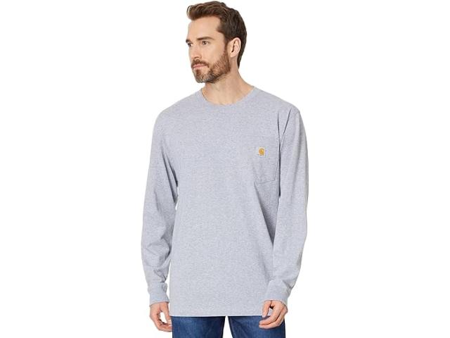 (取寄) カーハート メンズ ワークウェア ポケット L/S ティー Carhartt men Carhartt Workwear Pocket L/S Tee Heather Gray