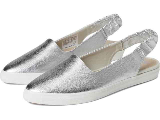 (取寄) ケッズ レディース ポイント スリングバック Keds women Point Slingback Silver Washed llic Suede