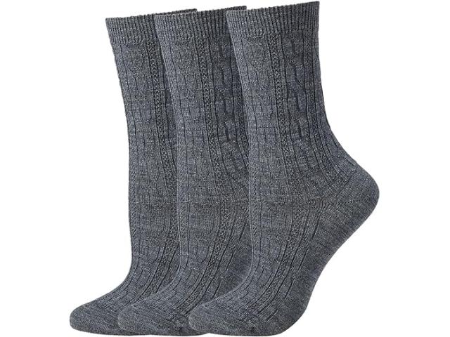 (取寄) スマートウール レディース エブリデイ ケーブル クルー ソックス 3-パック Smartwool women  Everyday Cable Crew Socks 3-Pack Medium Gray
