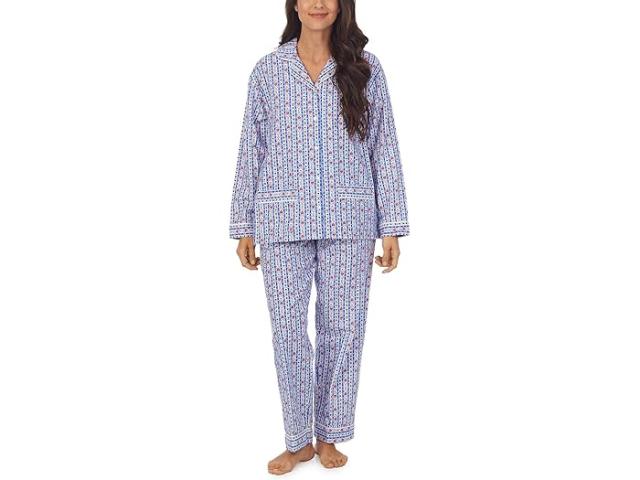(取寄) ランズ オブ ザルツブルグ レディース クラシック ノッチ カラー フランネル Pj セット Lanz of Salzburg women Classic Notch Collar Flannel PJ Set Classic Blue Tyroleans