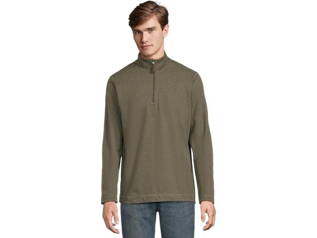 (取寄) ジョンストン&マーフィー メンズ リバーシブル ソリッド クォーター-ジップ Johnston & Murphy men Reversible Solid Quarter-zip Olive/Charcoal