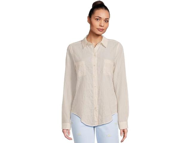 (取寄) リリー ピュリッツァー レディース シー ビュー ボタンダウン Lilly Pulitzer women Sea View Button-Down Wicker Tan Ltwt Oxford Stripe