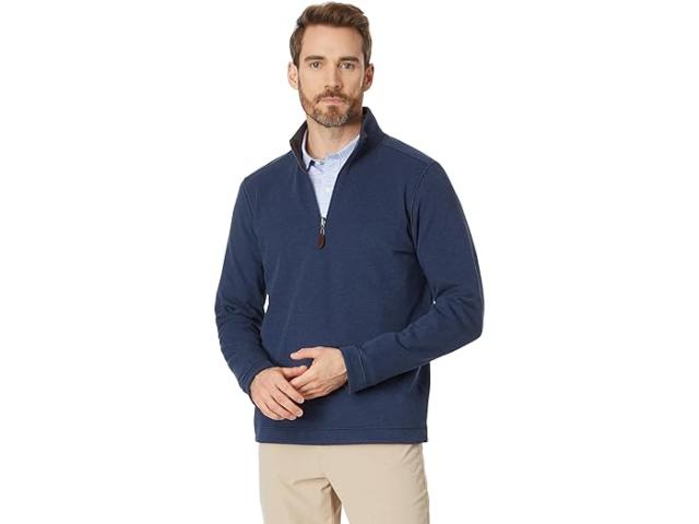 (取寄) ジョンストン&マーフィー メンズ リバーシブル 1/4 ジップ Johnston & Murphy men Reversible 1/4 Zip Navy/Brown