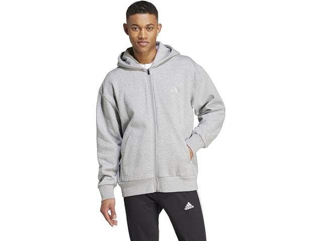 (取寄) アディダス メンズ オール SZN フリース フル ジップ ブーディ adidas men All Szn Fleece Full Zip Hoodie Medium Grey Heather