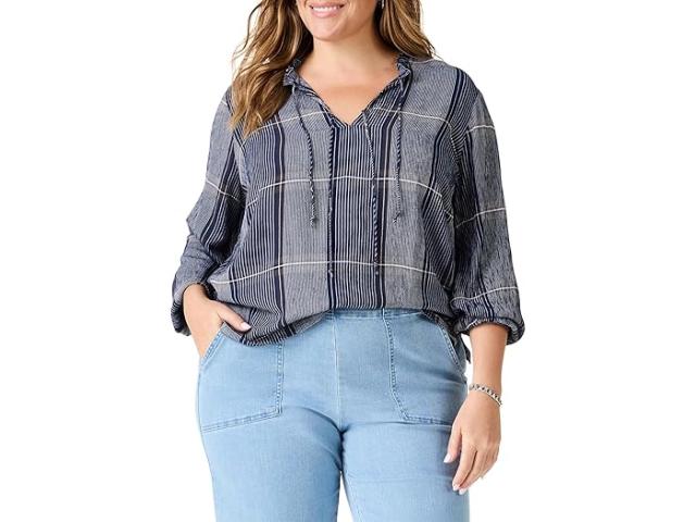 (取寄) ニックゾー レディース プラス サイズ ライン イット アップ トップ NIC+ZOE women Plus Size Line It Up Top Indigo Multi