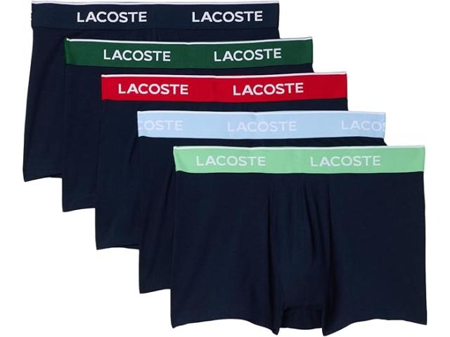 (取寄) ラコステ メンズ 5-パック ロゴ トランクス Lacoste men 5-pack Logo Trunks Navy Blue/Multicolor