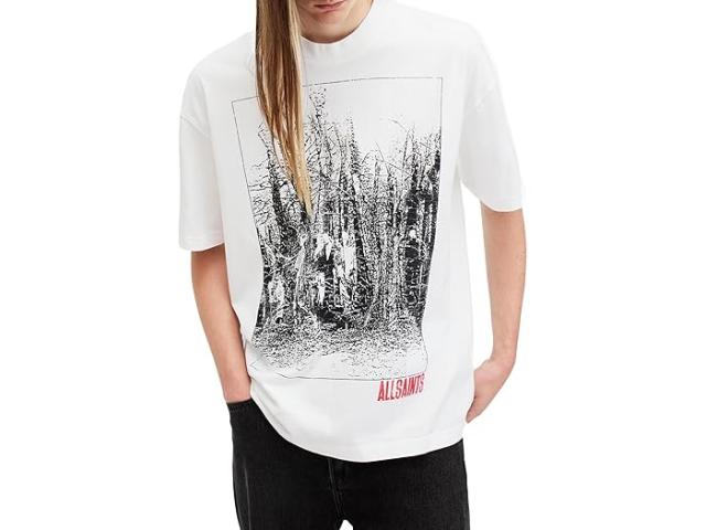 (取寄) オールセインツ メンズ ブラッケン ショート スリーブ クルー AllSaints men Bracken Short Sleeve Crew Chalk White