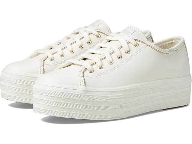 (取寄) ケッズ レディース トリプル アップ レザー Keds women Triple Up Leather White/Gold