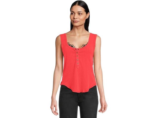 (取寄) フリーピープル レディース ケア ブライソン ヘンリー タンク Free People women Care Bryson Henley Tank Firey Red