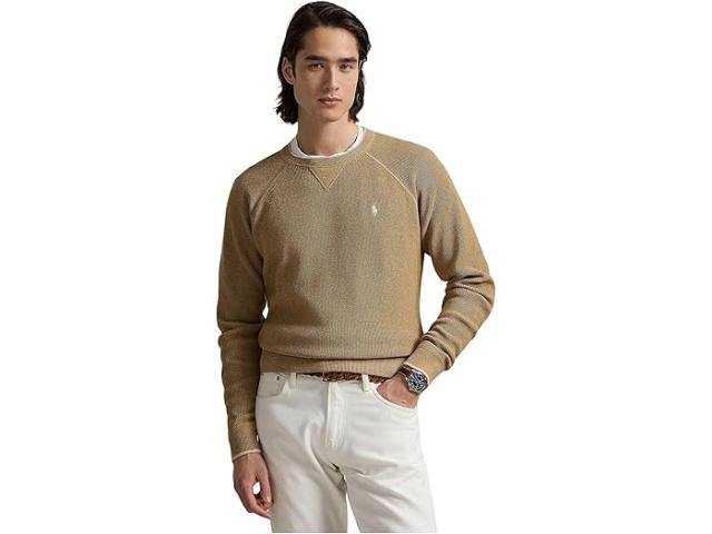 (取寄) ラルフローレン メンズ テクスチャー コットン セーター Polo Ralph Lauren men Textured Cotton Sweater Camel Combo
