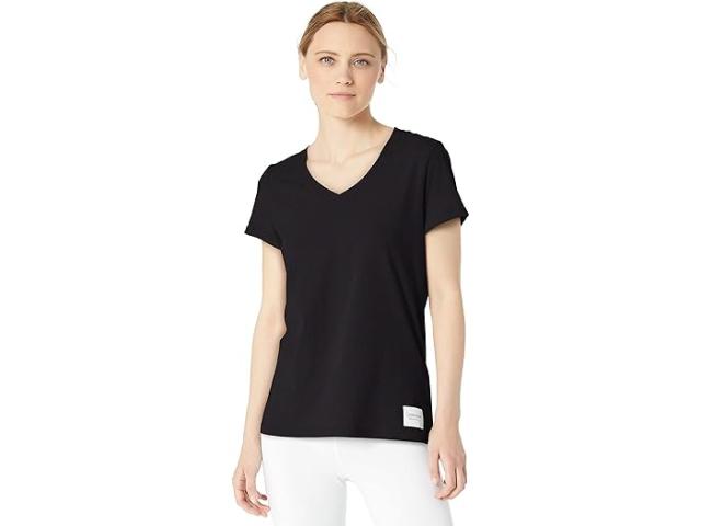 (取寄) カルバンクライン レディース V-ネック T-シャツ   women V-Neck T-Shirt Black Cotton